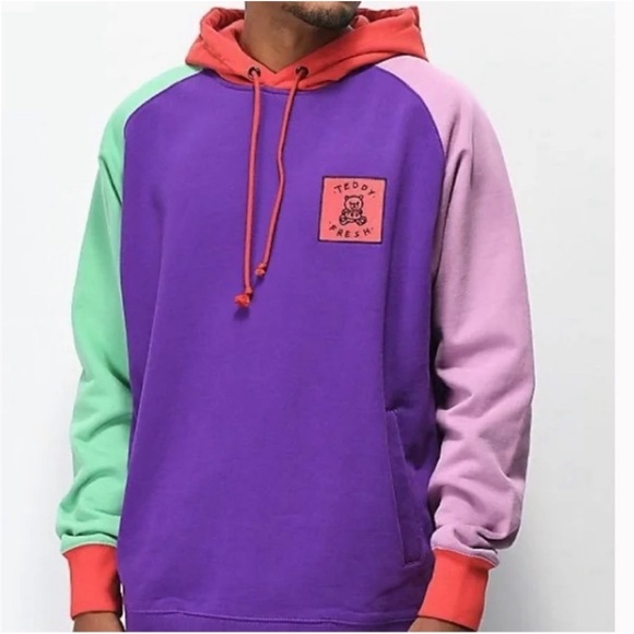 Teddy Fresh | Shirts | Hpteddy Fresh Color Block Raglan Hoodie ...